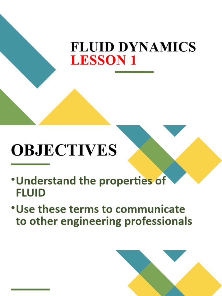 Lesson 1 Fluid Mechanics | Download Free PDF | Fluid | Fluid Dynamics