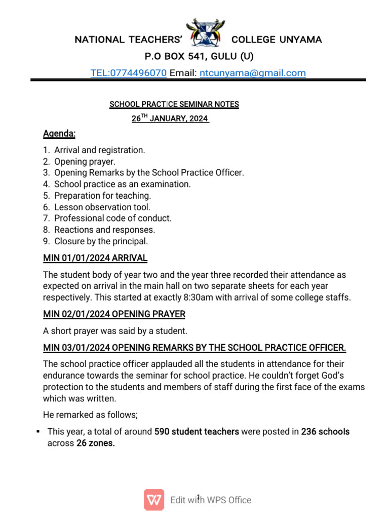 Seminar Note 2024 | PDF | Teachers | Educational Assessment