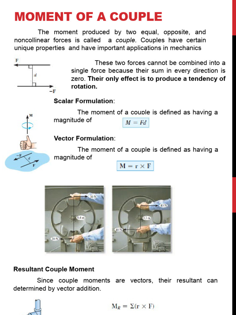 Moment of A Couple: Rotation. Scalar Formulation | PDF