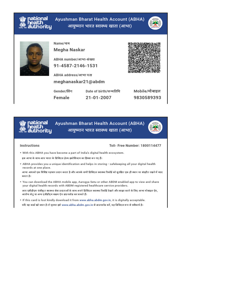 Abha - Abha Card Megha | PDF