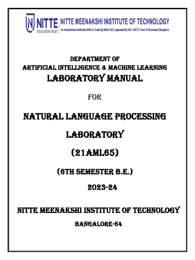NLP Manual | PDF | Support Vector Machine | Statistical Classification