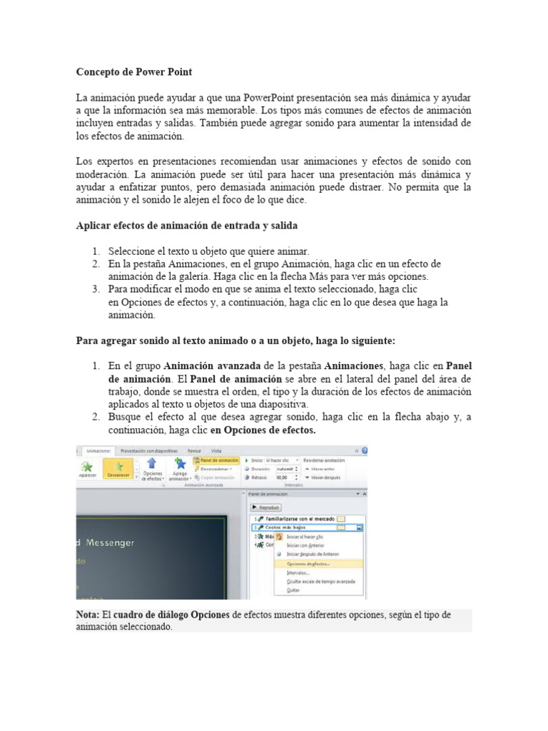 Concepto de Power Point | PDF | Microsoft PowerPoint | Animación