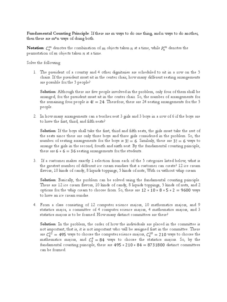 Fundamental Counting Principle | PDF | Permutation | Consonant