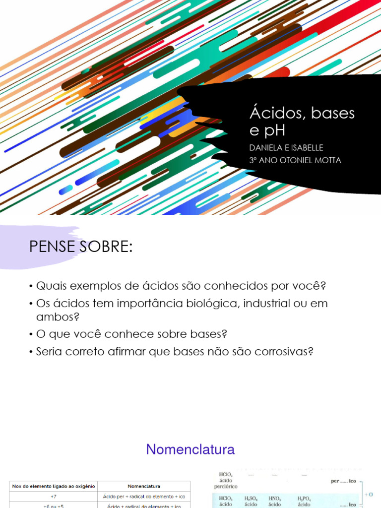 Aula De ácidos Bases E Ph Pdf ácido Ph