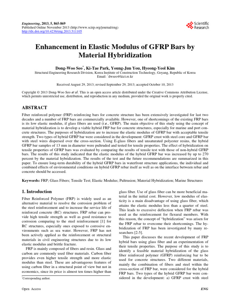 Enhancement in Elastic Modulus of GFRP Bars by Mat | PDF | Fibre ... Enhancement in Elastic Modulus of GFRP Bars by Mat | PDF | Fibre ...