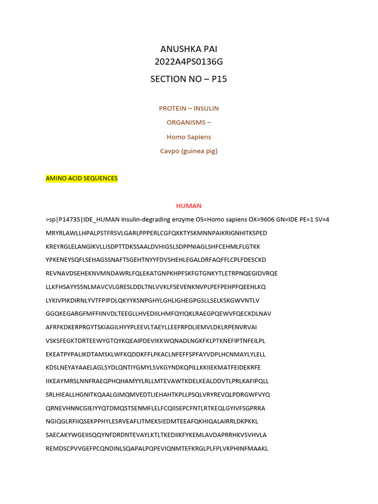Anushka Pai p15_exp 12 | PDF | Sequence Alignment | Biomolecules