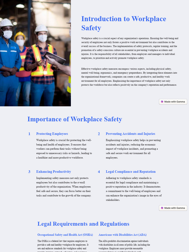 Introduction To Workplace Safety | PDF | Occupational Safety And Health ...