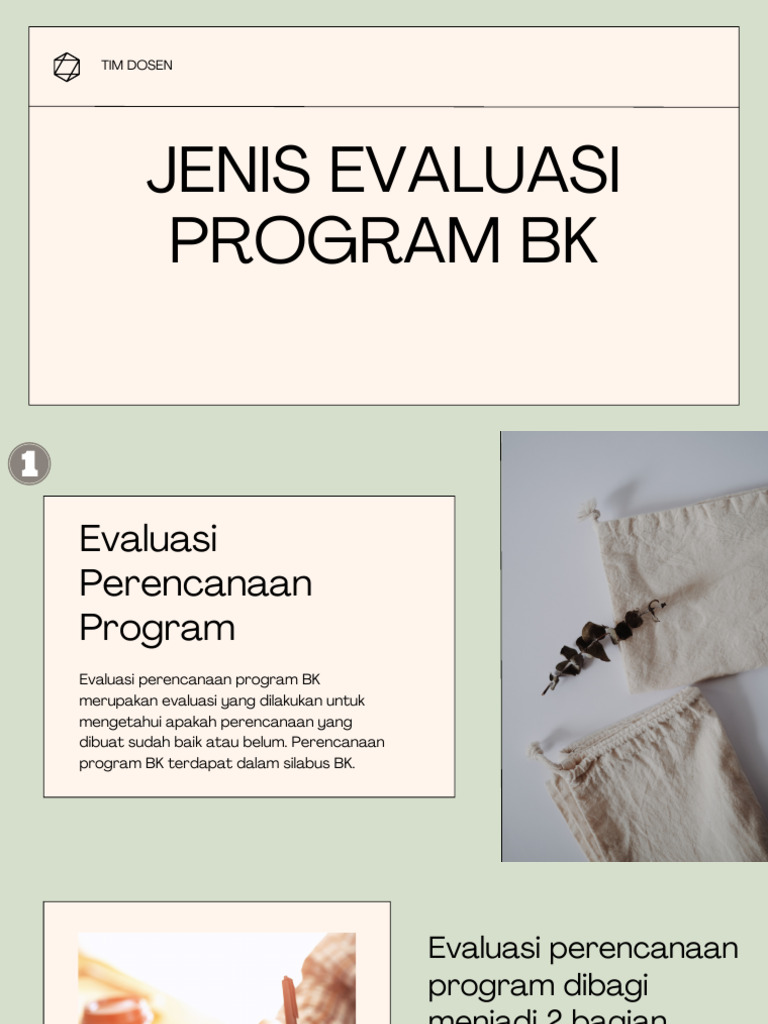 Jenis Evaluasi Program Bimbingan | PDF | Bisnis
