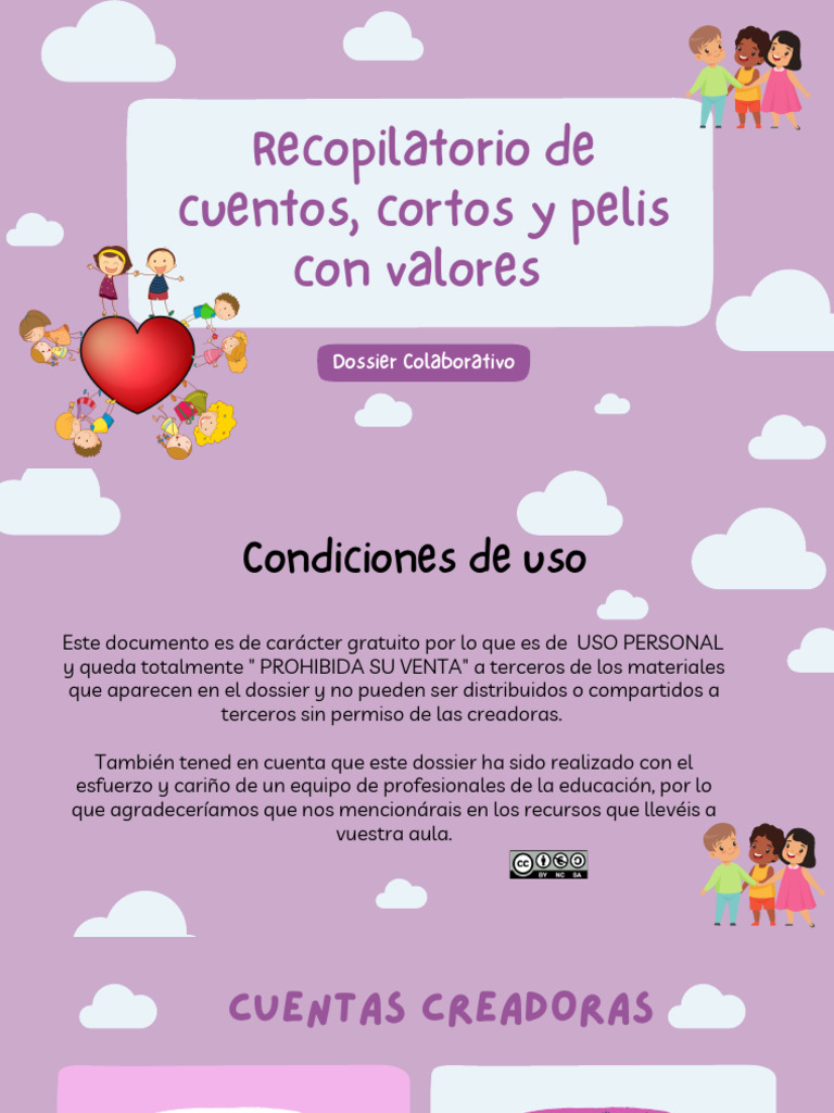 Cuentos Y Pelis Con Valores Para Niños Pdf Psicología Social