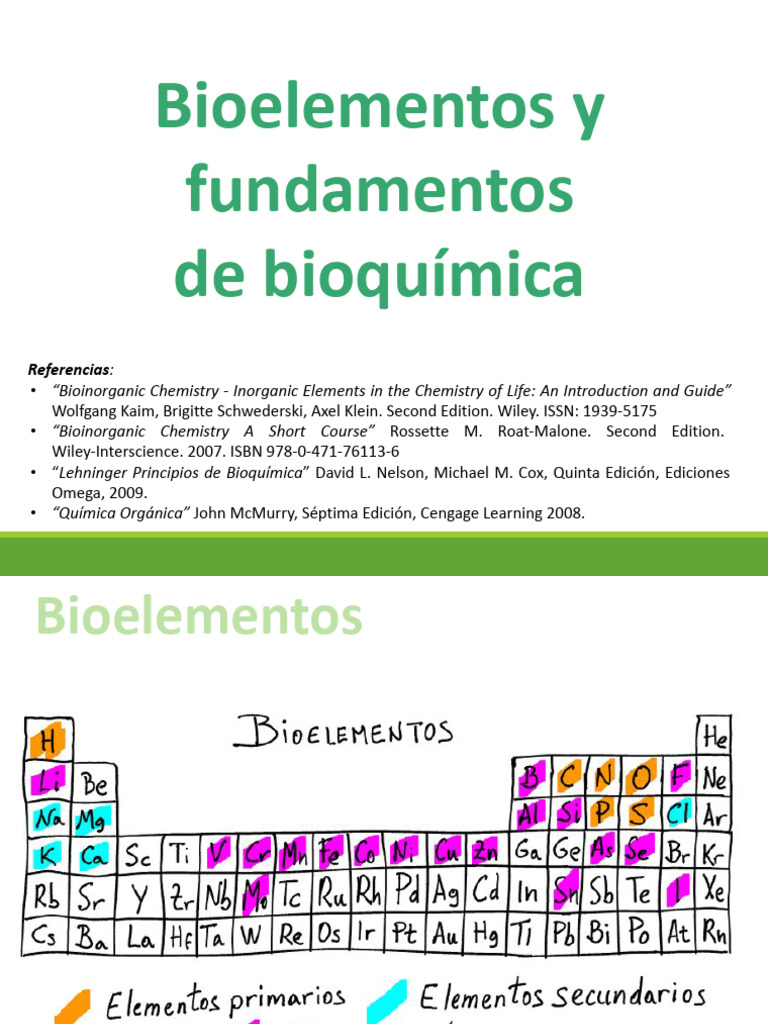 4 Bioelementos Bioquimica | PDF | Proteínas | Enzima