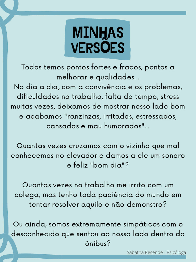 Minhas Versões | PDF