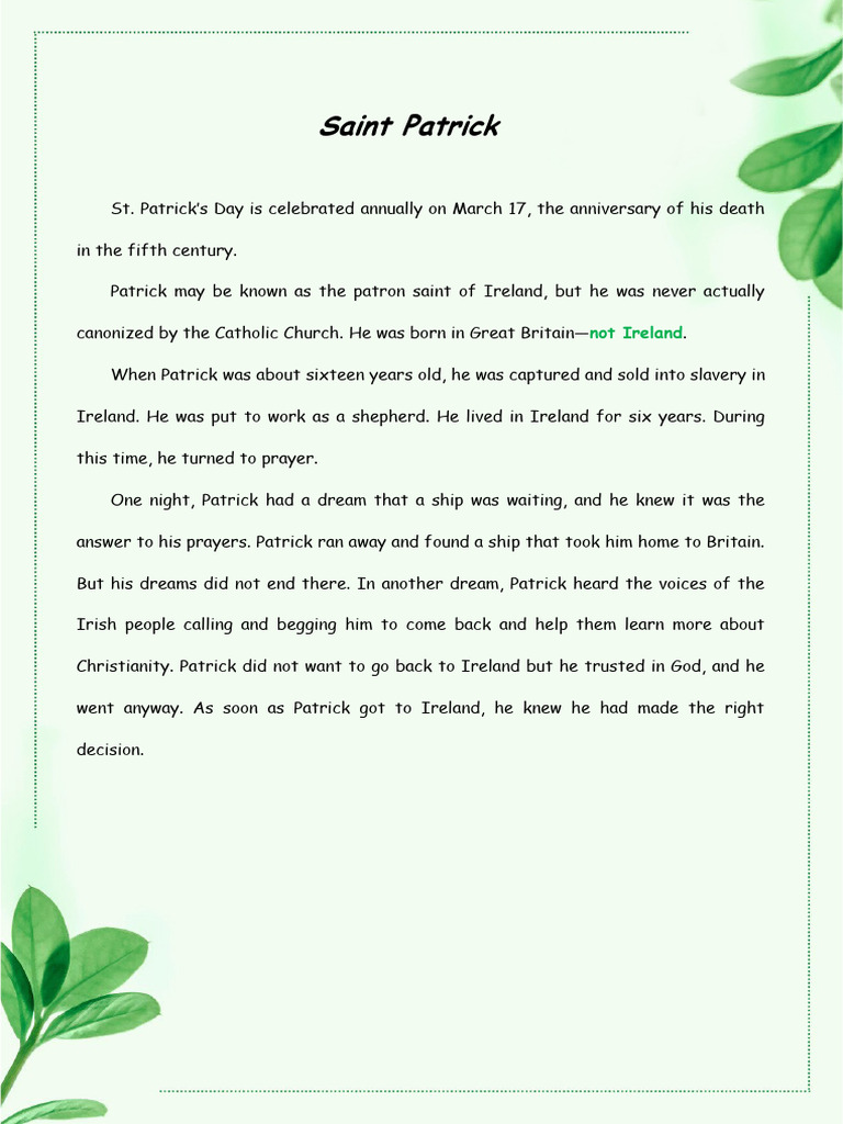 Saint Patrick | PDF