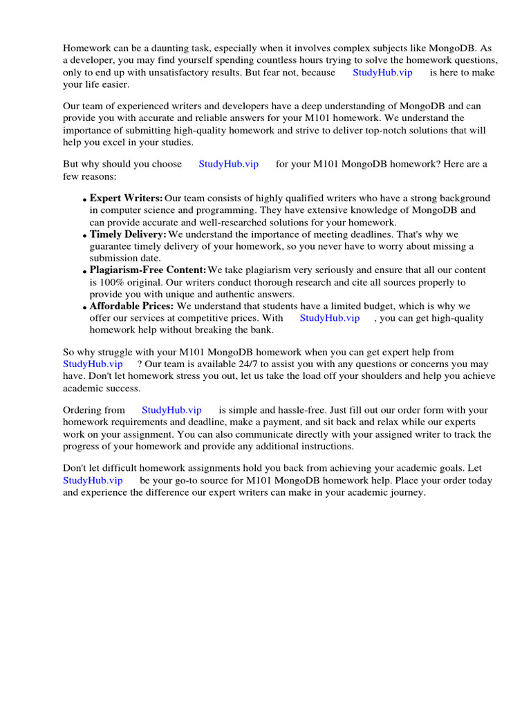 M101 Mongodb For Developers Homework Answers Pdf Mongo Db Computing 0950