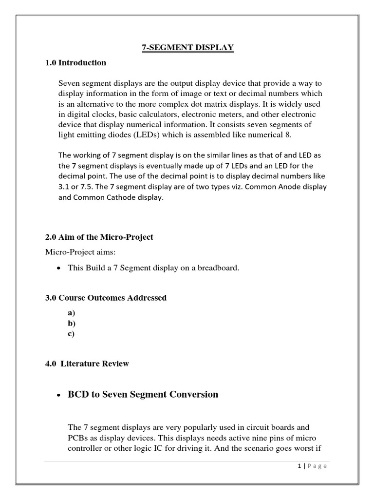 7 SEGMENT DISPLAY Report.. | PDF | Electronic Circuits | Electrical ...