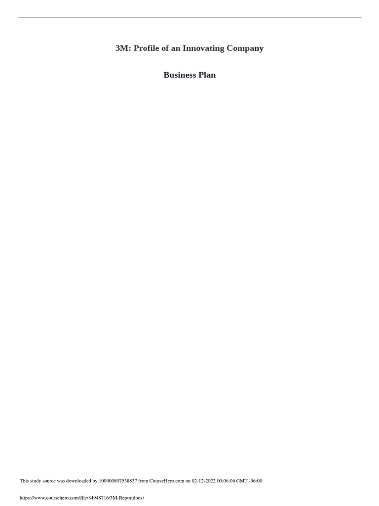 3M_Report.docx | PDF | Innovation | Research And Development