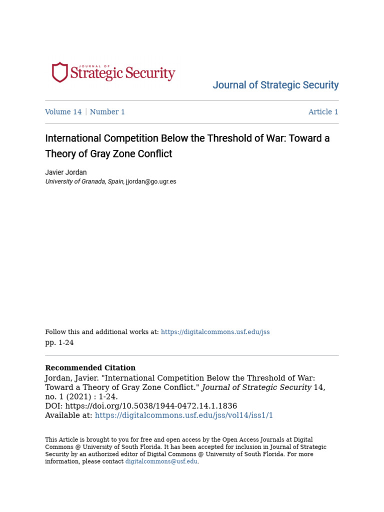 Toward A Theory of Gray Zone Conflict | PDF | Polarity (International ...