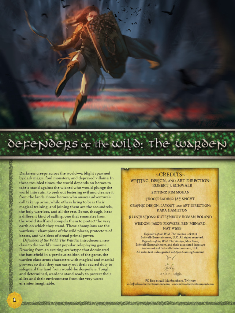 Defenders of The Wild - The Warden | PDF