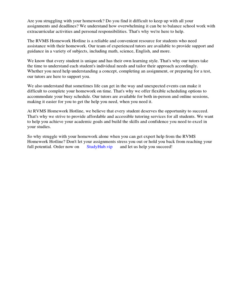 Rvms Homework Hotline | PDF | Homework Rvms Homework Hotline | PDF | Homework