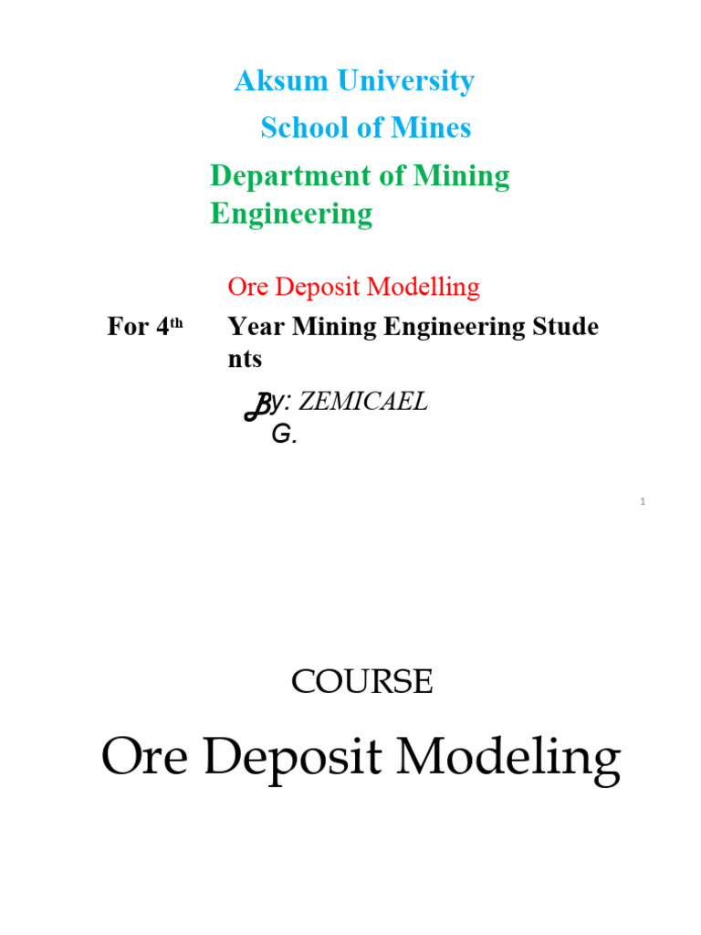 Ore Deposit Modeling 1 | PDF | Ore | Area