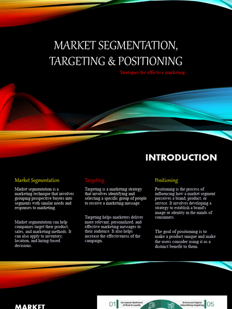 Market segmentation, targeting & positioning | PDF | Market Segmentation | Marketing