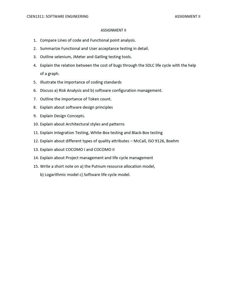 Csen - 1131 - Se - Assignment Ii. | PDF