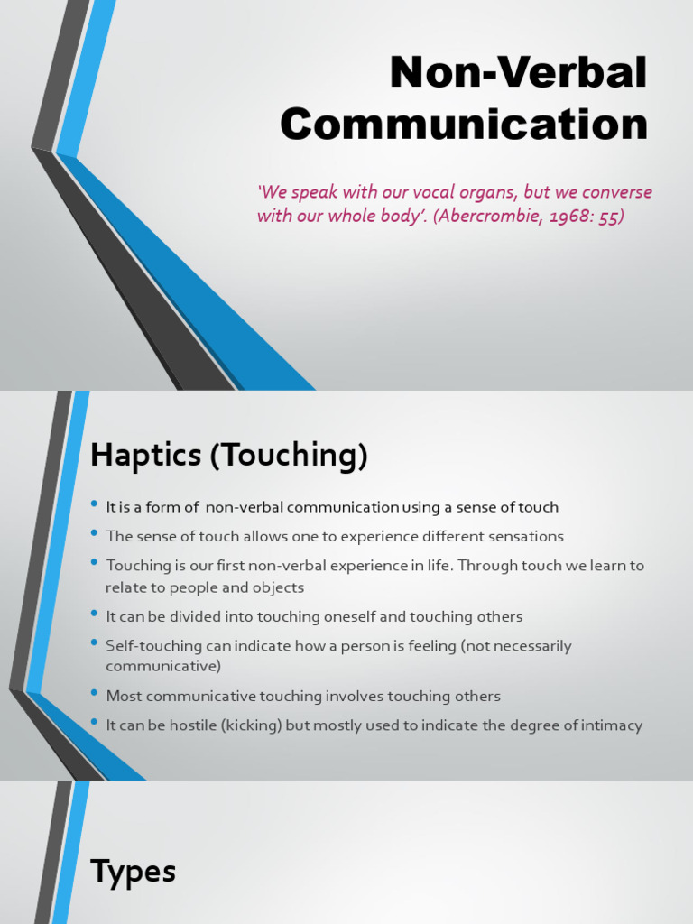 2nd Day Non-Verbal Communication | PDF | Human Voice | Nonverbal ...