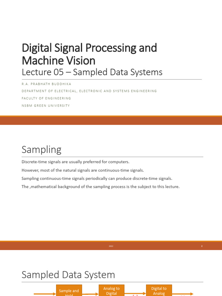 Lecture 05 - Sampled Data Systems | PDF | Sampling (Signal Processing) | Discrete Time And ...