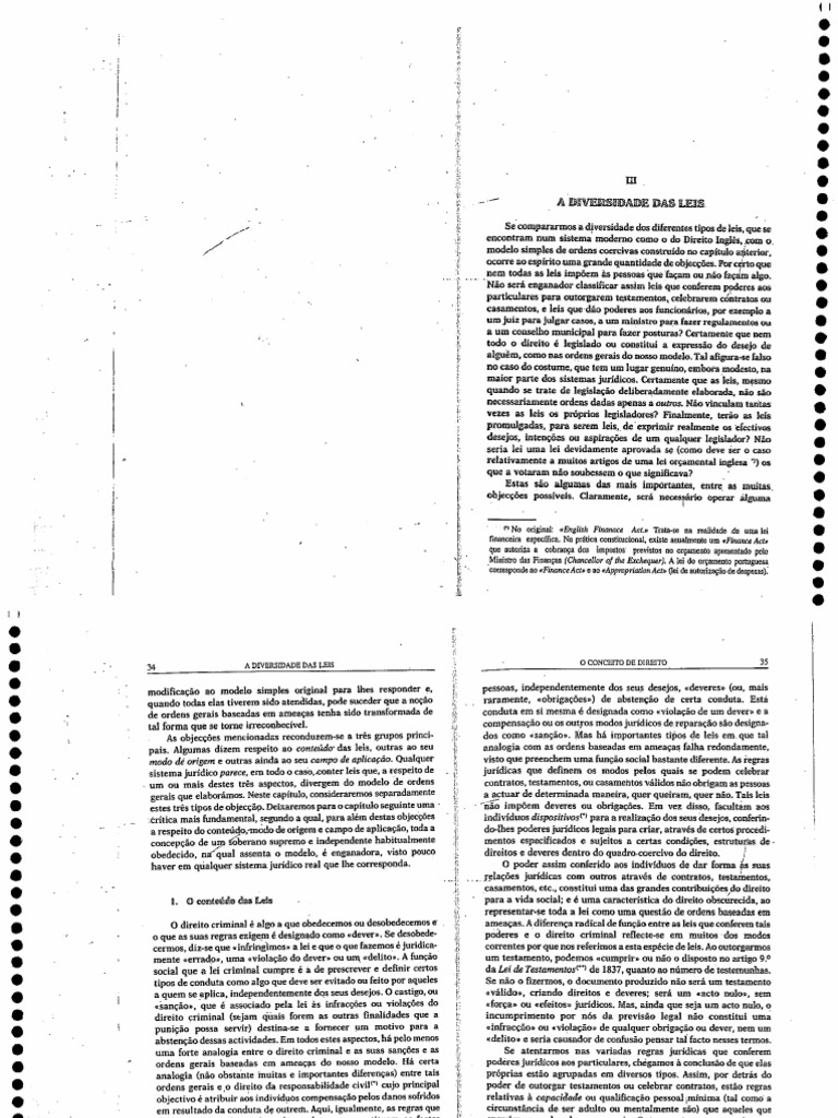 Seminário 8 Herbert L. A. Hart O Conceito de Direito, Capítulo III "A ...
