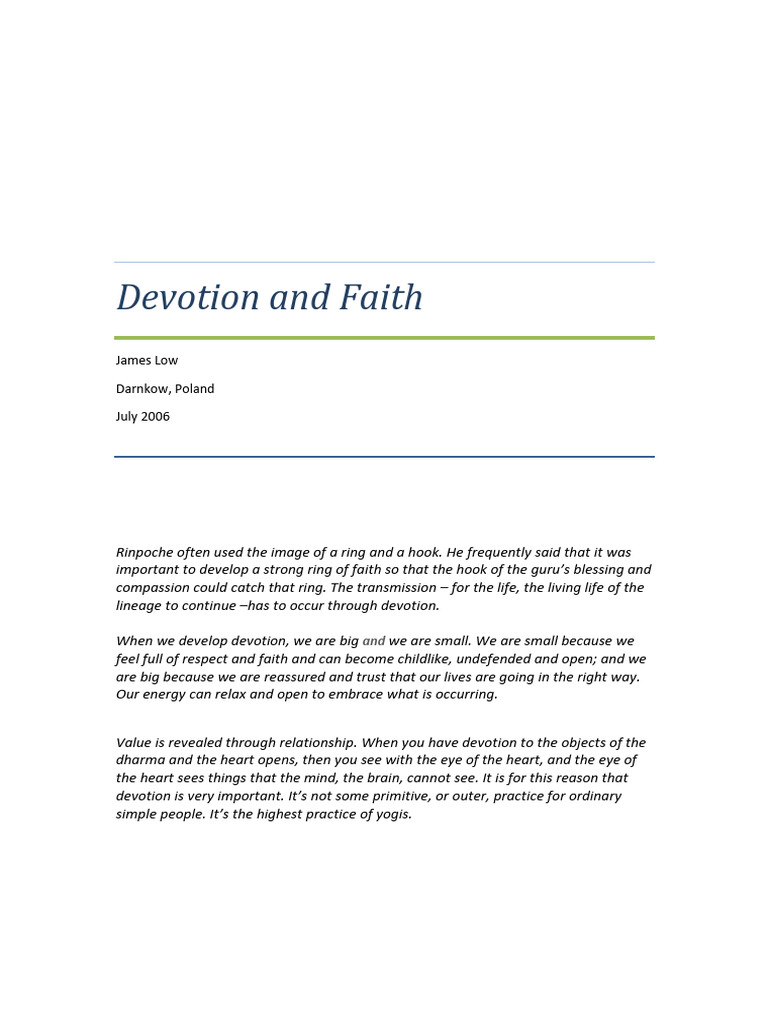 Devotion and Faith | PDF | Experience | Meditation