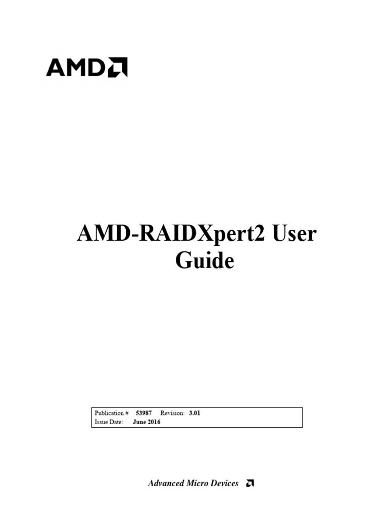 AMD-RAIDXpert2 User Guide | PDF | Bios | Hard Disk Drive