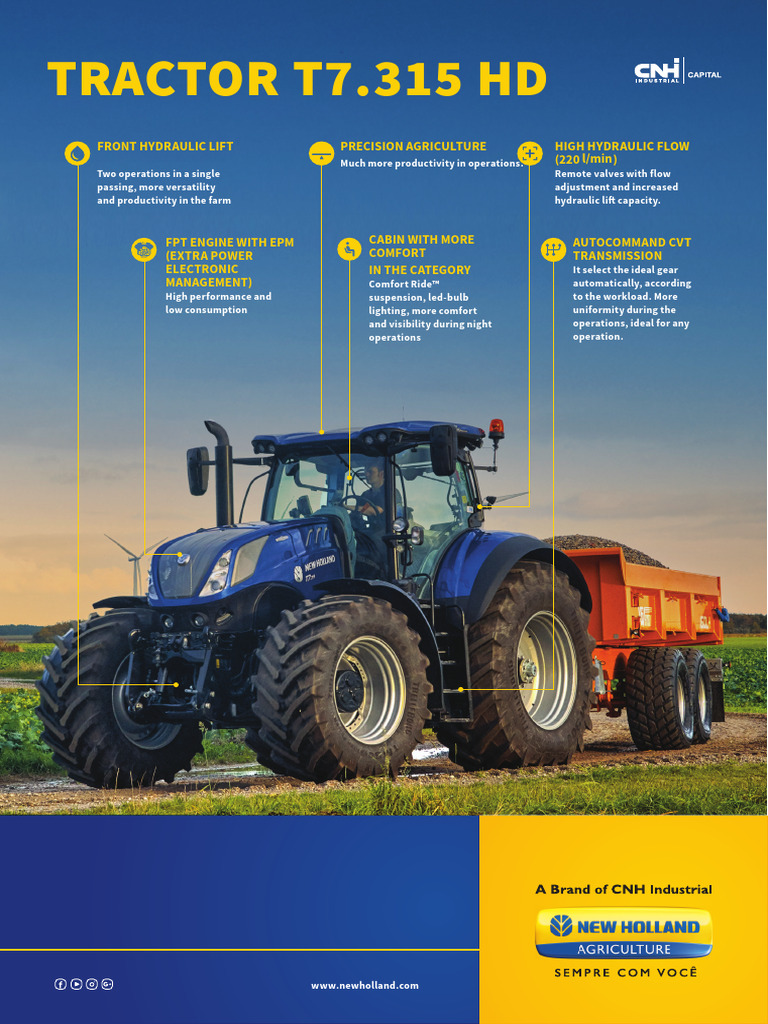 Nhag T7 315HD Tractor Io | PDF | Tractor | Motor Vehicle