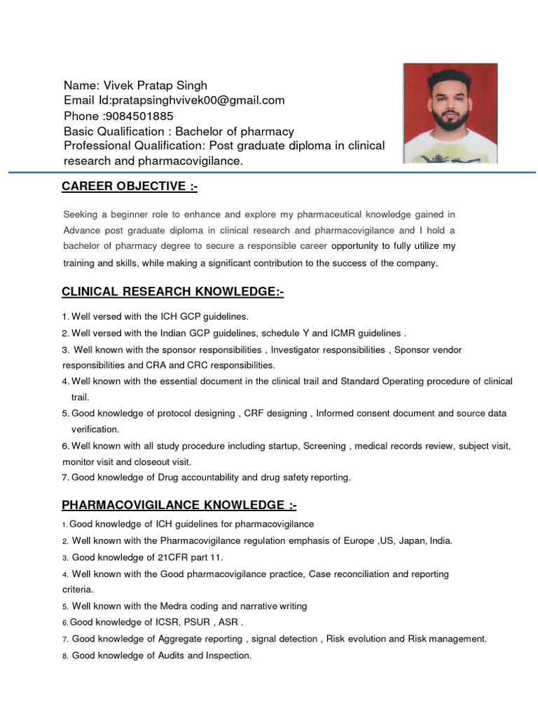 Vivek Resume.... | PDF | Pharmacovigilance | Medicine