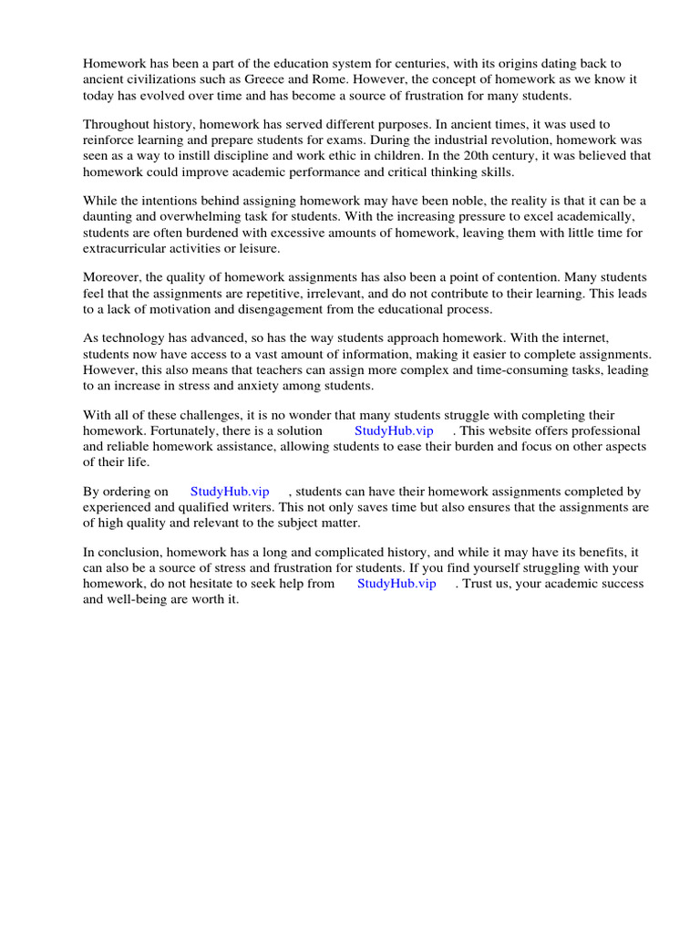 Homework History | PDF | Homework | Essays