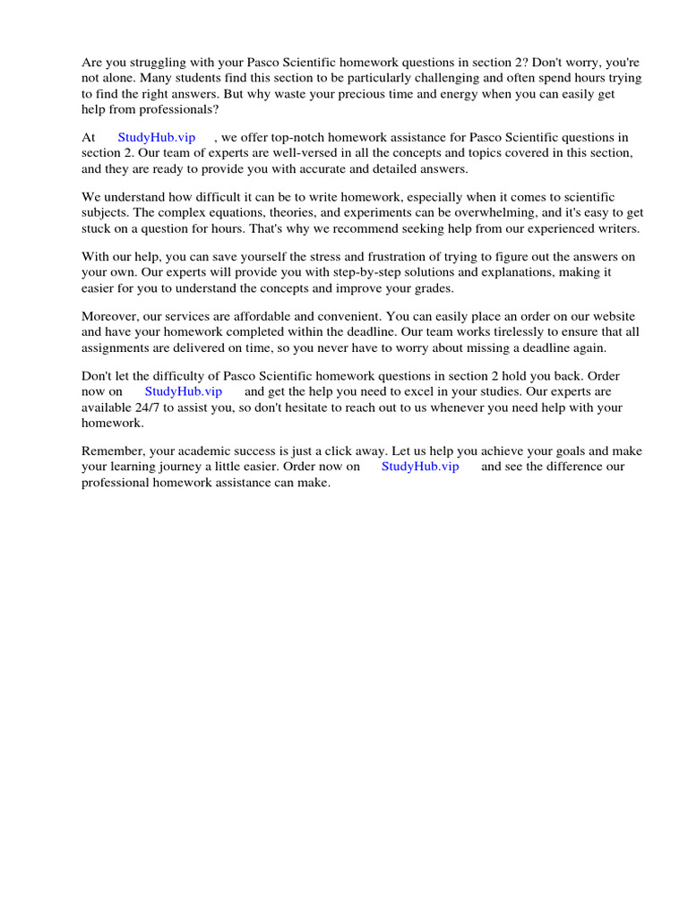 Pasco Scientific Homework Questions Section 2 Answers | PDF | Mixture | Materials