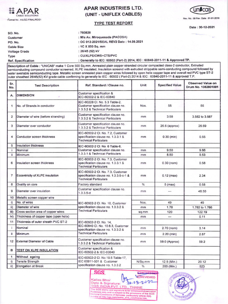 3 Type_Test_Report | PDF | Physical Quantities | Materials