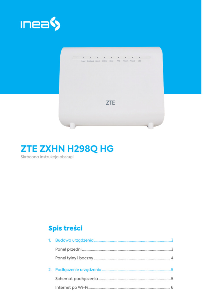 ZTE_ZXHN_H298QHG_skrocona_instrukcja_obslugi | PDF