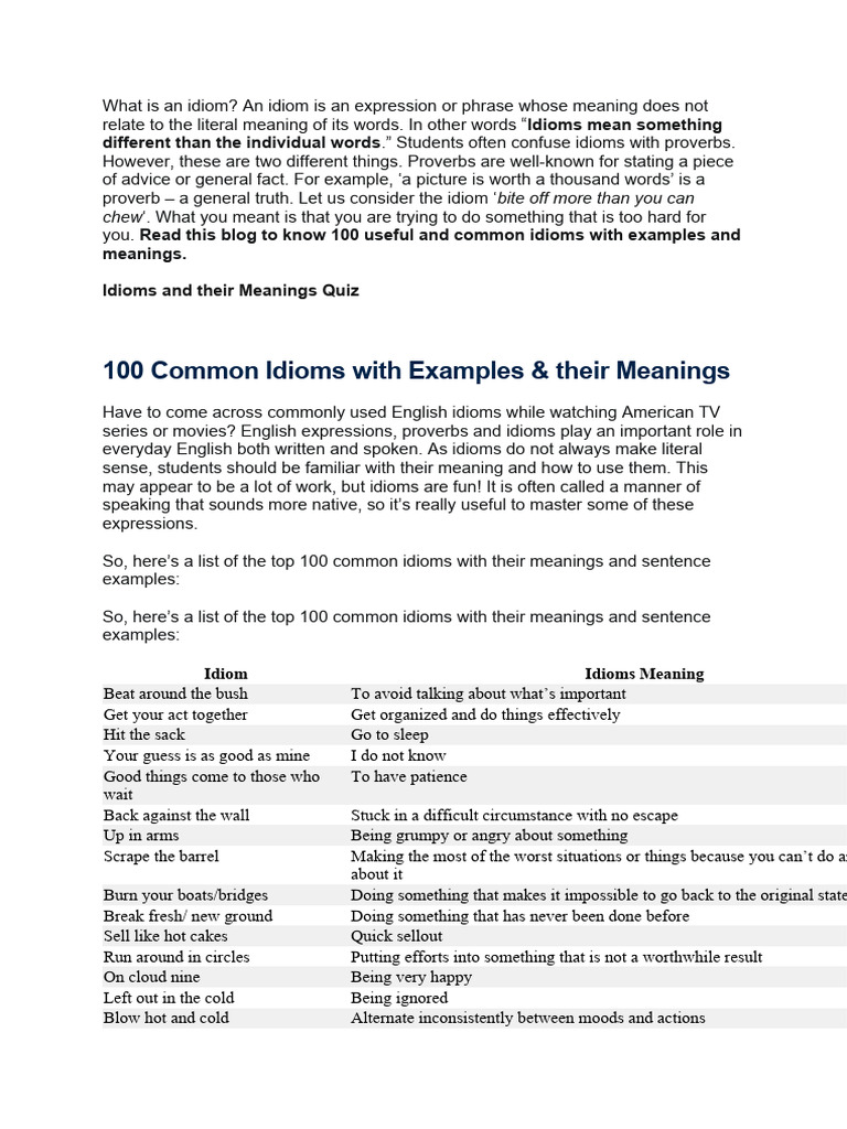 What Is An Idiom - Copy 25072022 030452pm | PDF | Idiom