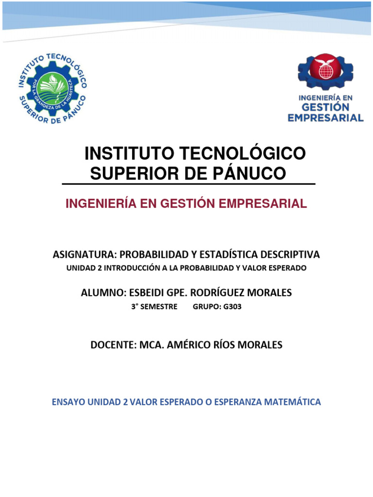 Esperanza Matemática: Definición y Cálculo | PDF | Valor esperado ...