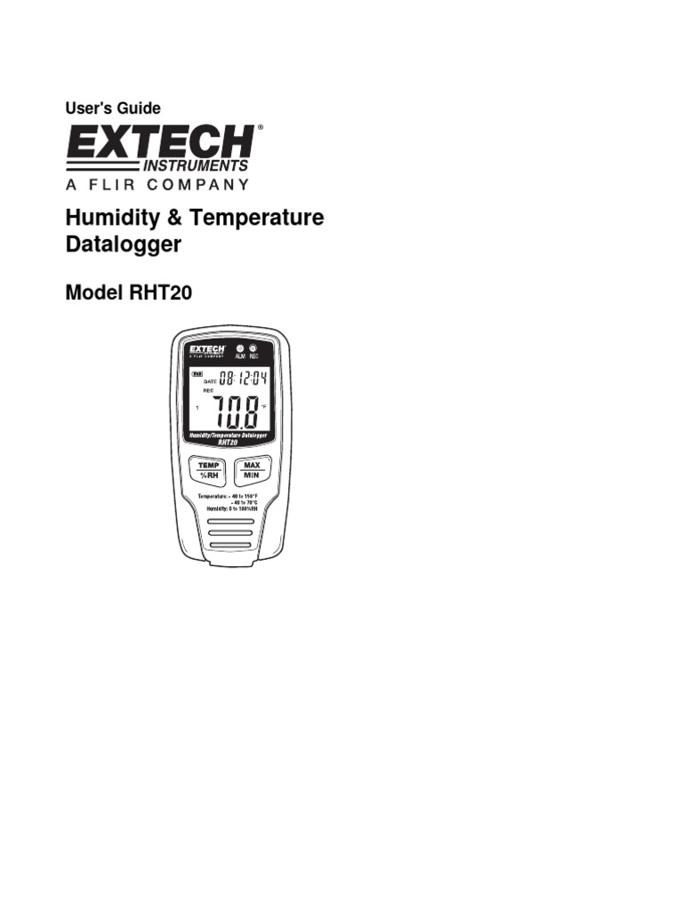 Extech Rht20 Manual | PDF | Personal Computers | Windows Vista