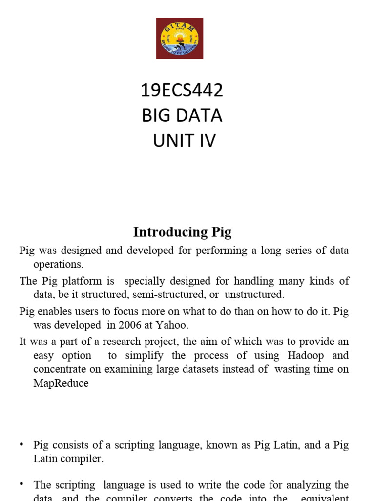 Unit Iv Part - 2 | PDF | Apache Hadoop | Map Reduce