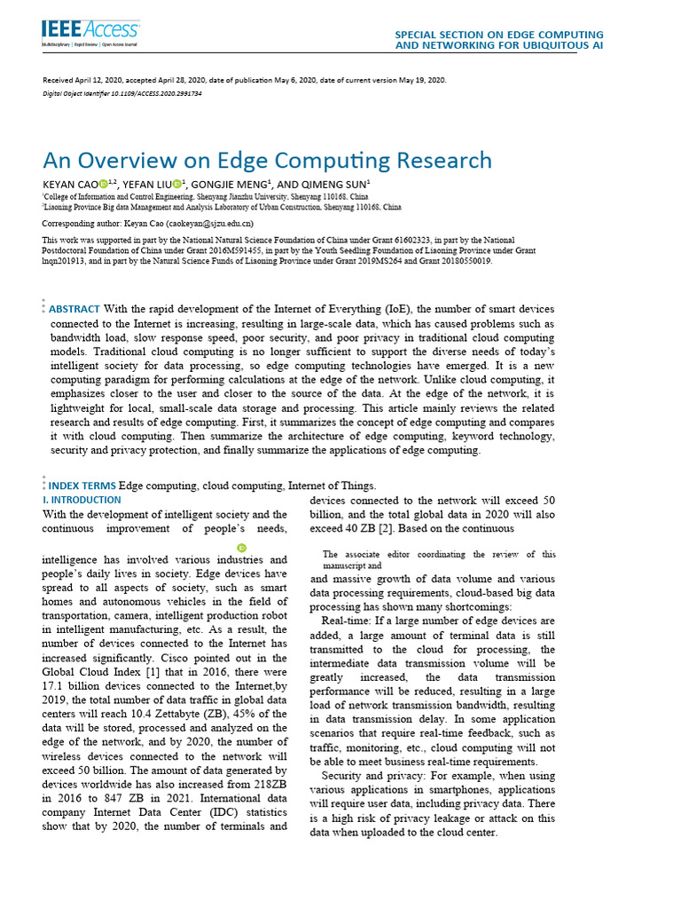 Edge Computing Research Overview | PDF | Computer Network | Computing