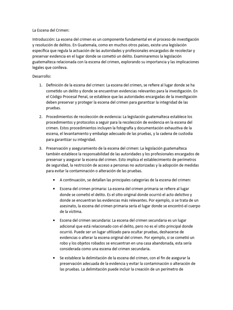 La Escena Del Crimen | PDF | Crímenes | Crimen y violencia