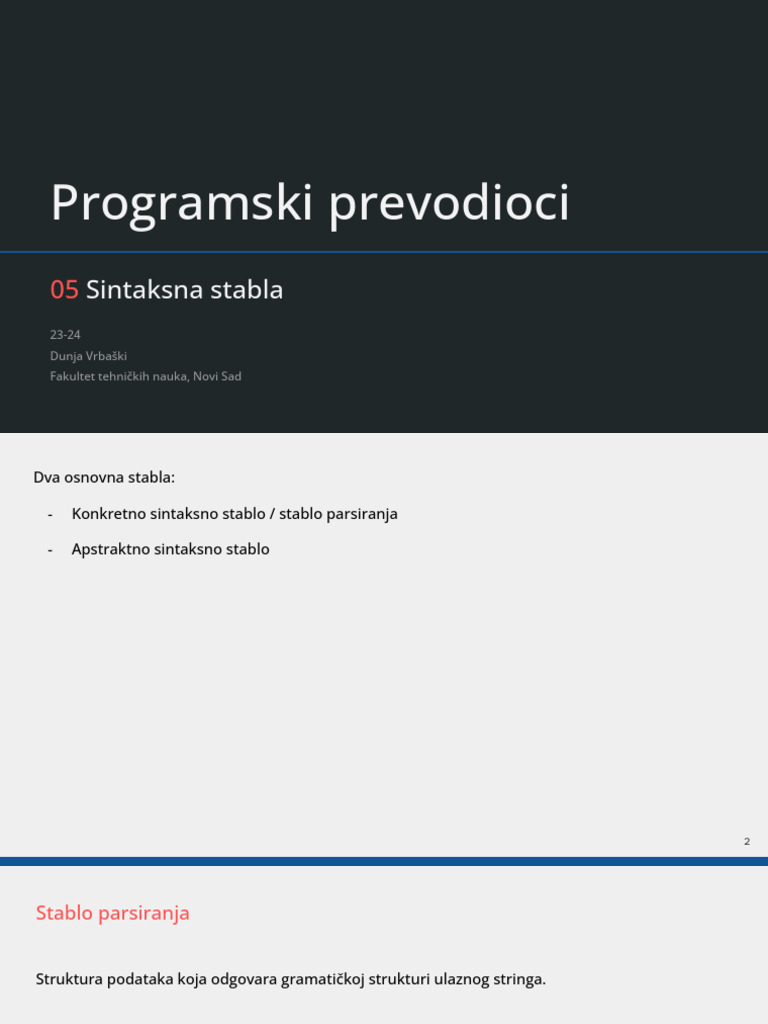 05 2 Sintaksna Stabla | PDF