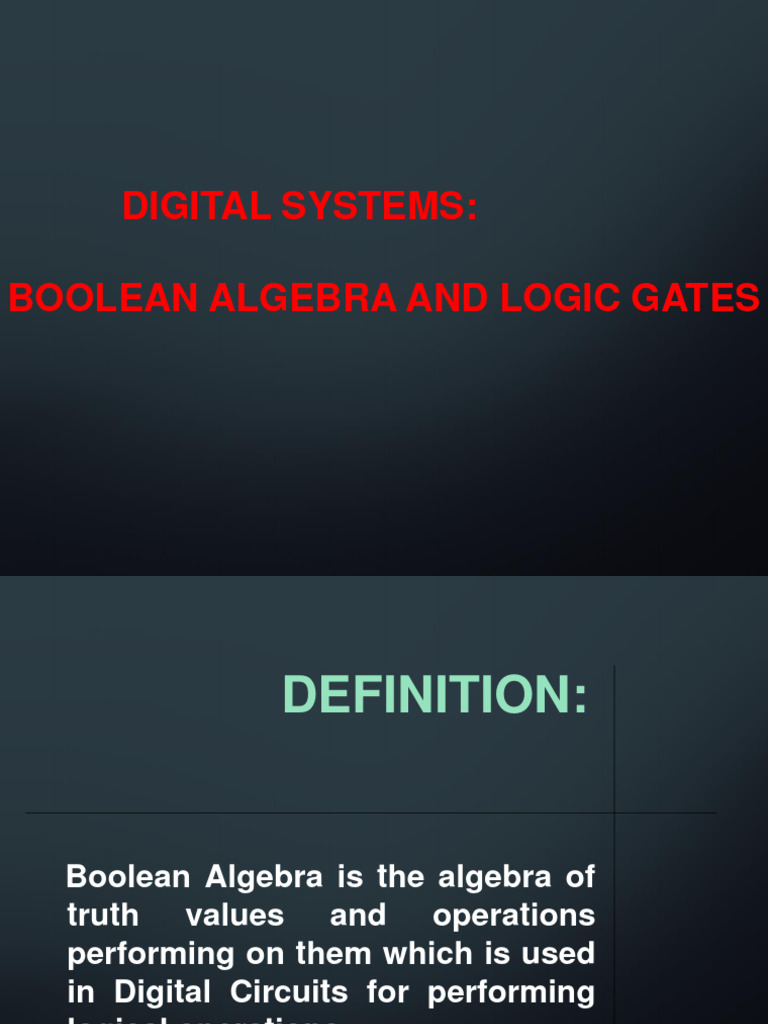 003 BOOLEAN ALGEBRA | PDF | Boolean Algebra | Teaching Mathematics