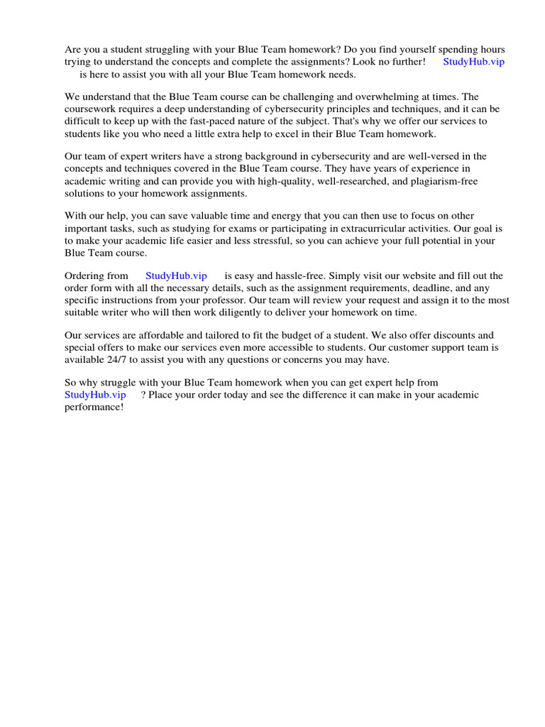 Blue Team Homework Amity | PDF | Homework