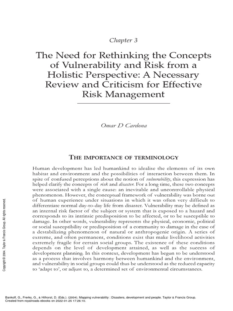 Chap 3 - Mapping - Vulnerability - Disasters, - Development - and - P... - (Chapter - 3 - The ...