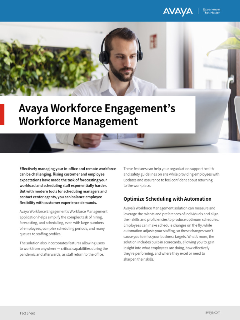 Fact Sheet Workforce Management | PDF | Call Centre | Outsourcing