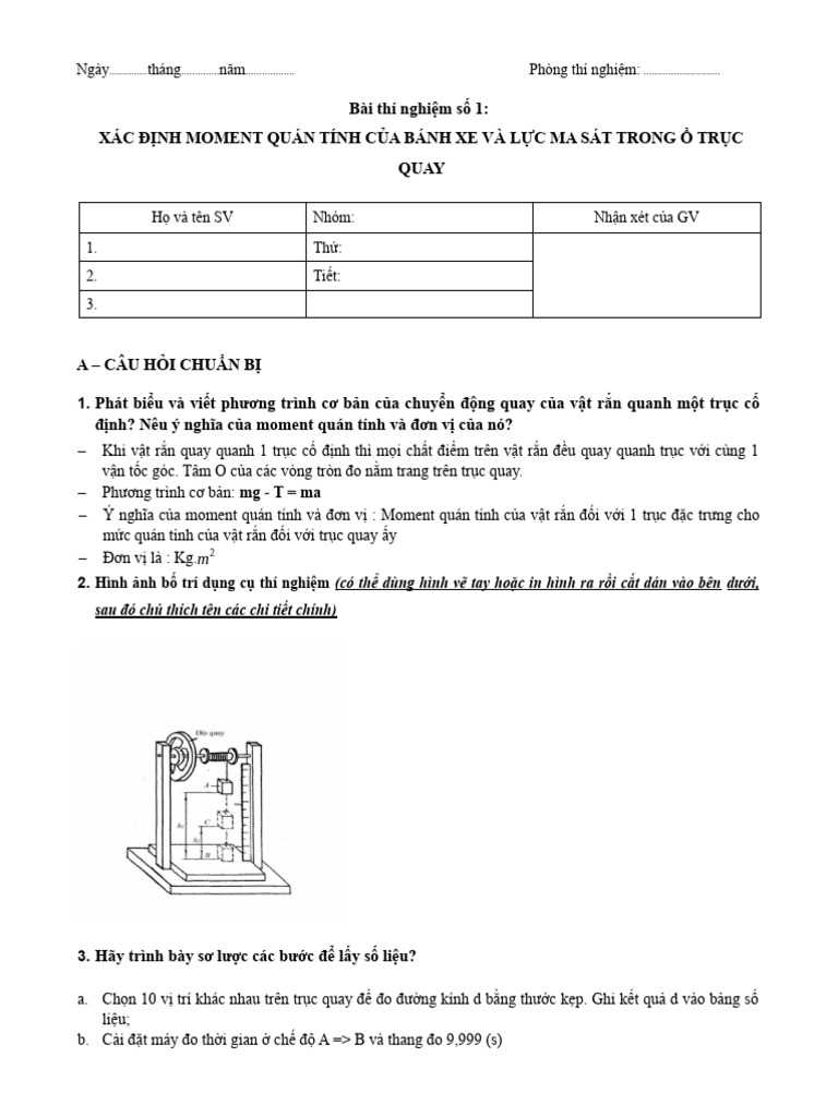 TNVL 1 - Bài MM Quán Tính | PDF