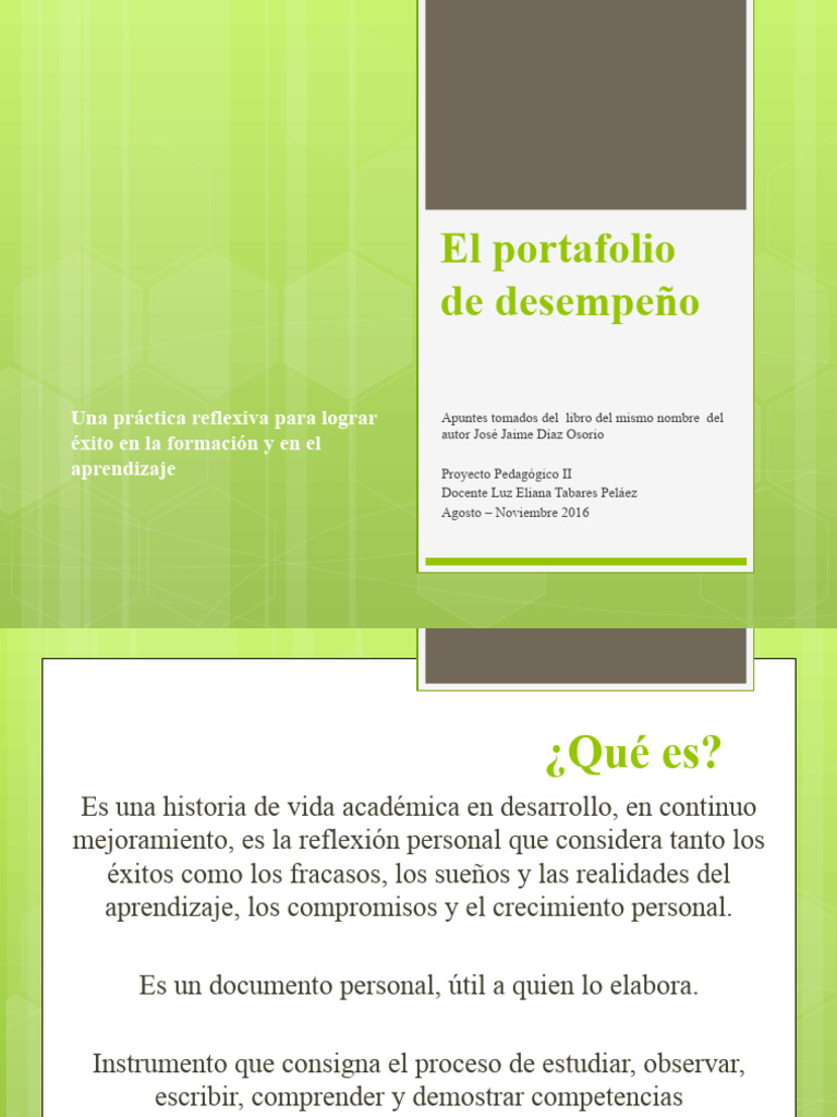 Portafolio: Reflexión y Aprendizaje | PDF | Aprendizaje | Maestros