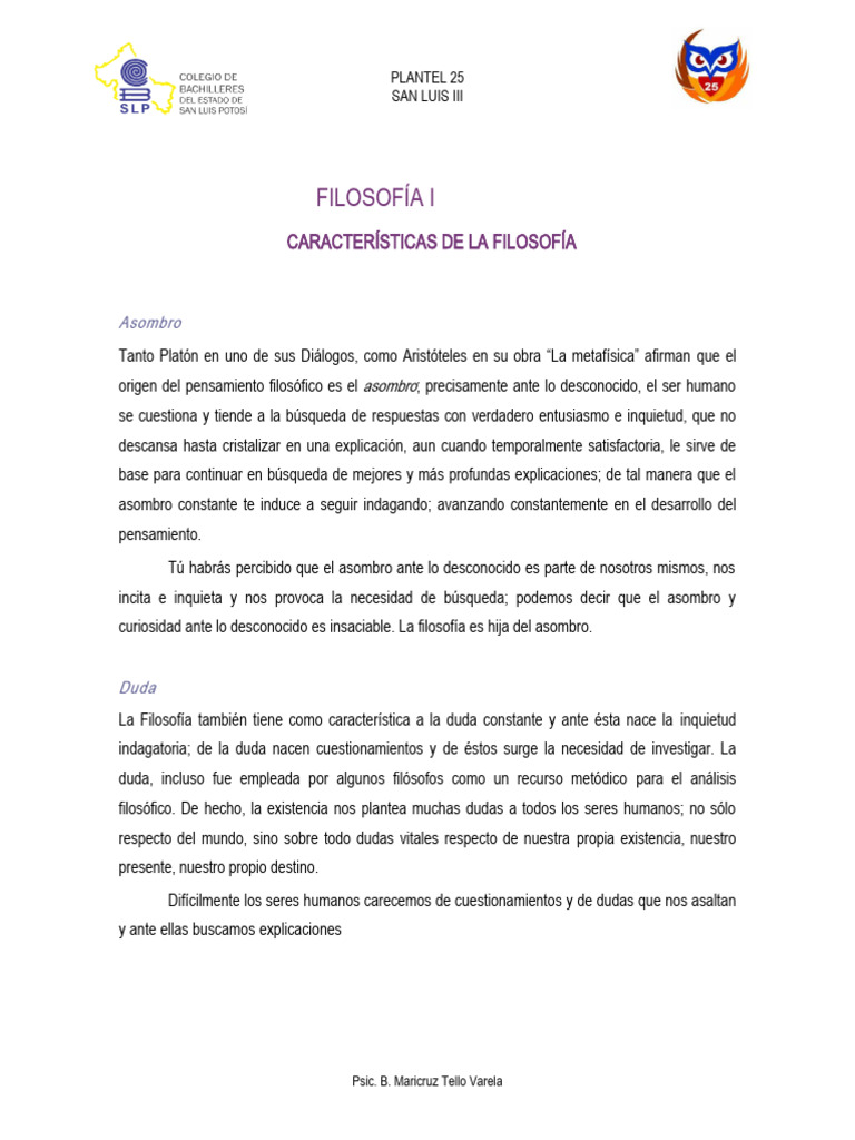 Caracteristicas de La Filosofia | PDF | Verdad | Existencia